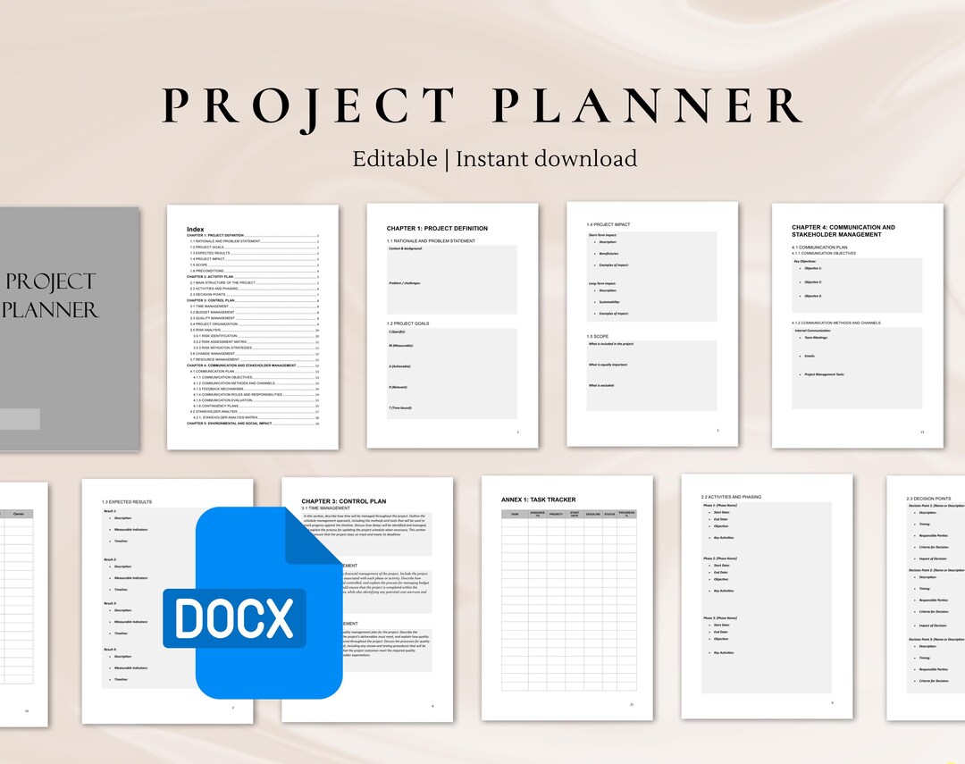 Minimalist Project Planner | Project Planner | Project Plan | Project ...