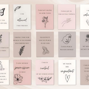 100 Affirmation Cards for Stress and Burnout | Printable | Words of ...