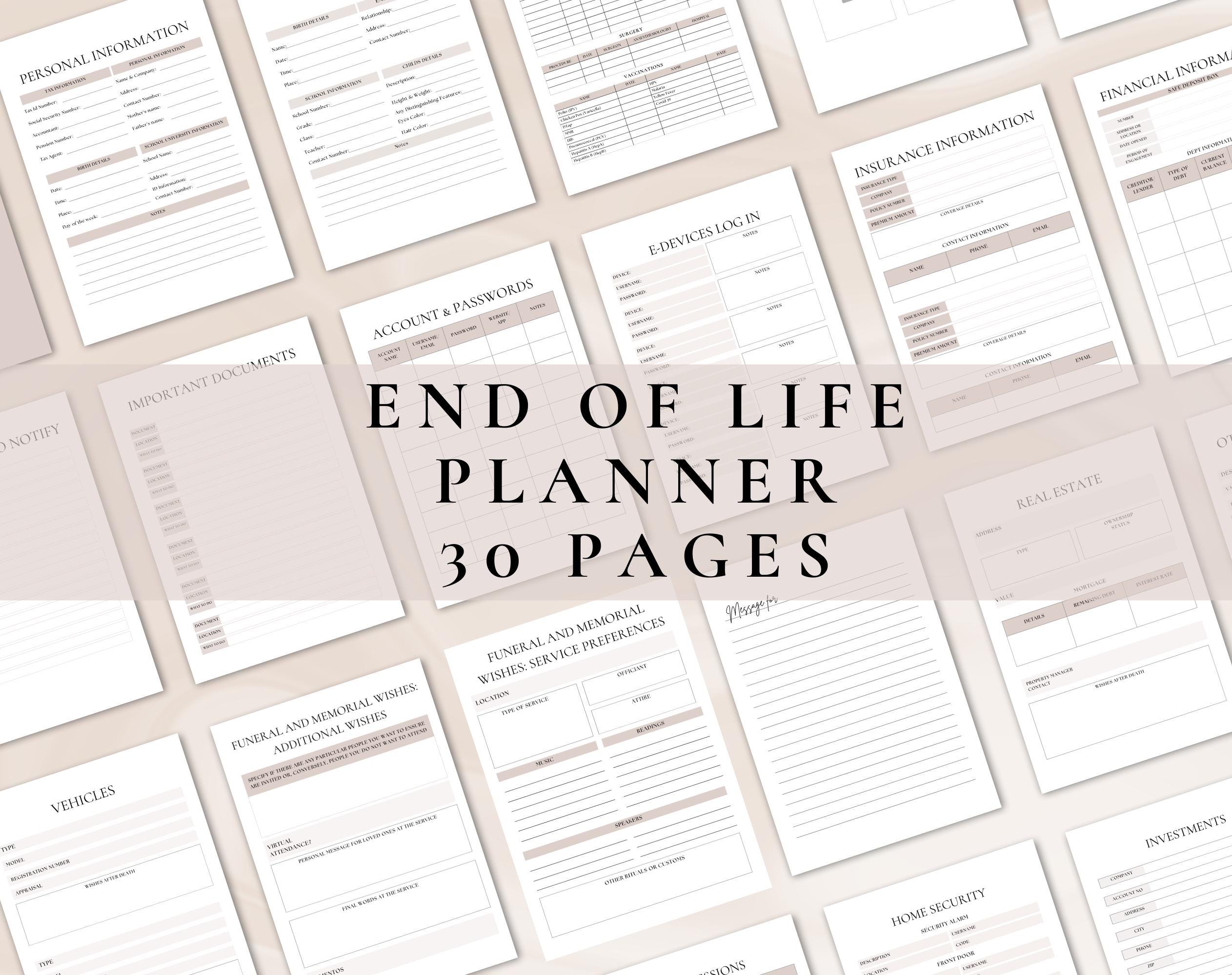End of Life Planner | Just in Case of Emergency Binder | If I Die ...