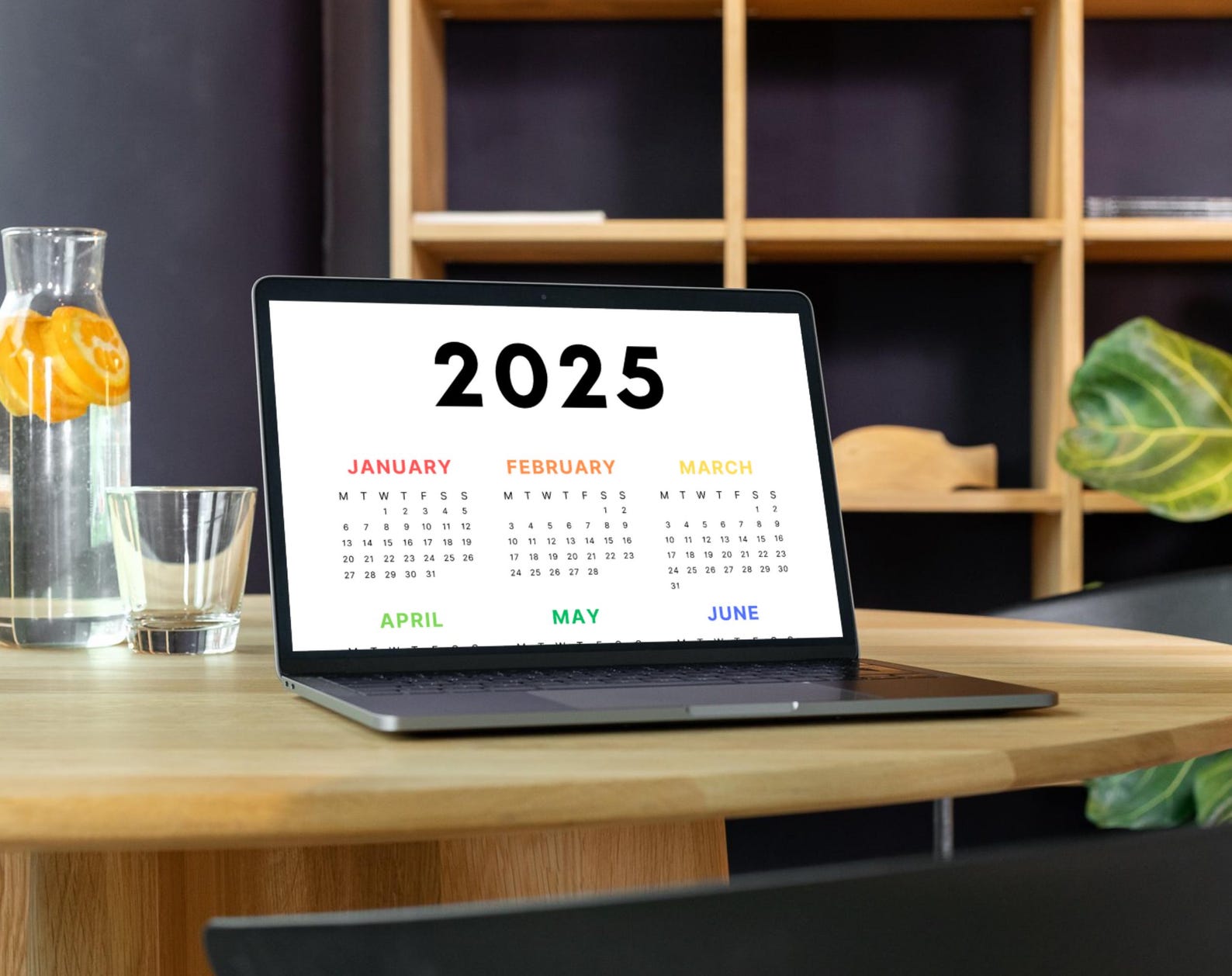2025 Calendar | Single Page | Full Year Calendar | Desk Calendar | Wall ...