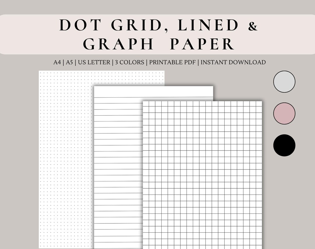 Printable Dot Grid Paper, Lined Paper & Graph Paper for Planners ...