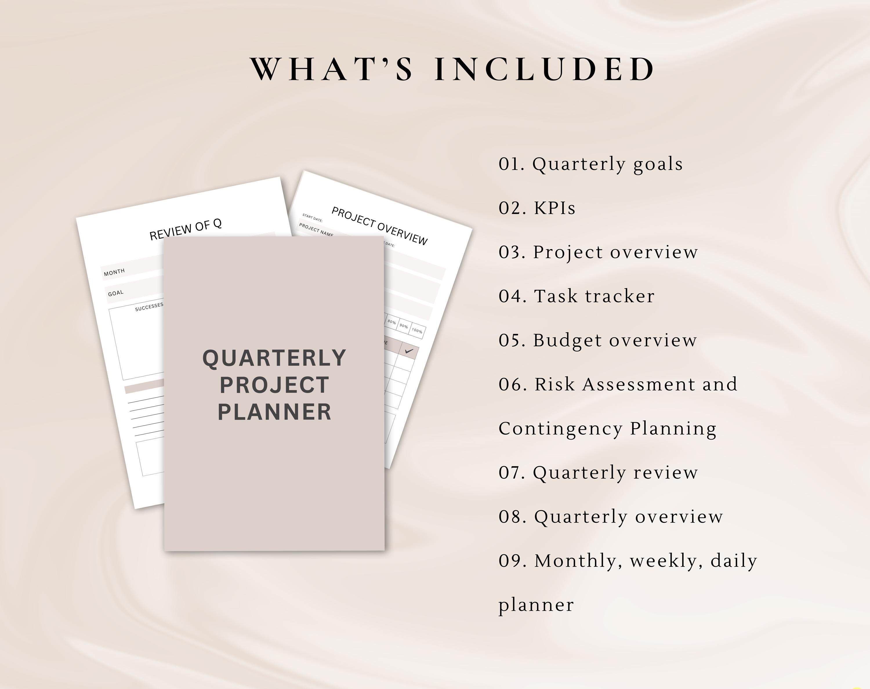 Quarterly Project Planner | Business Quarterly Planner | Project ...