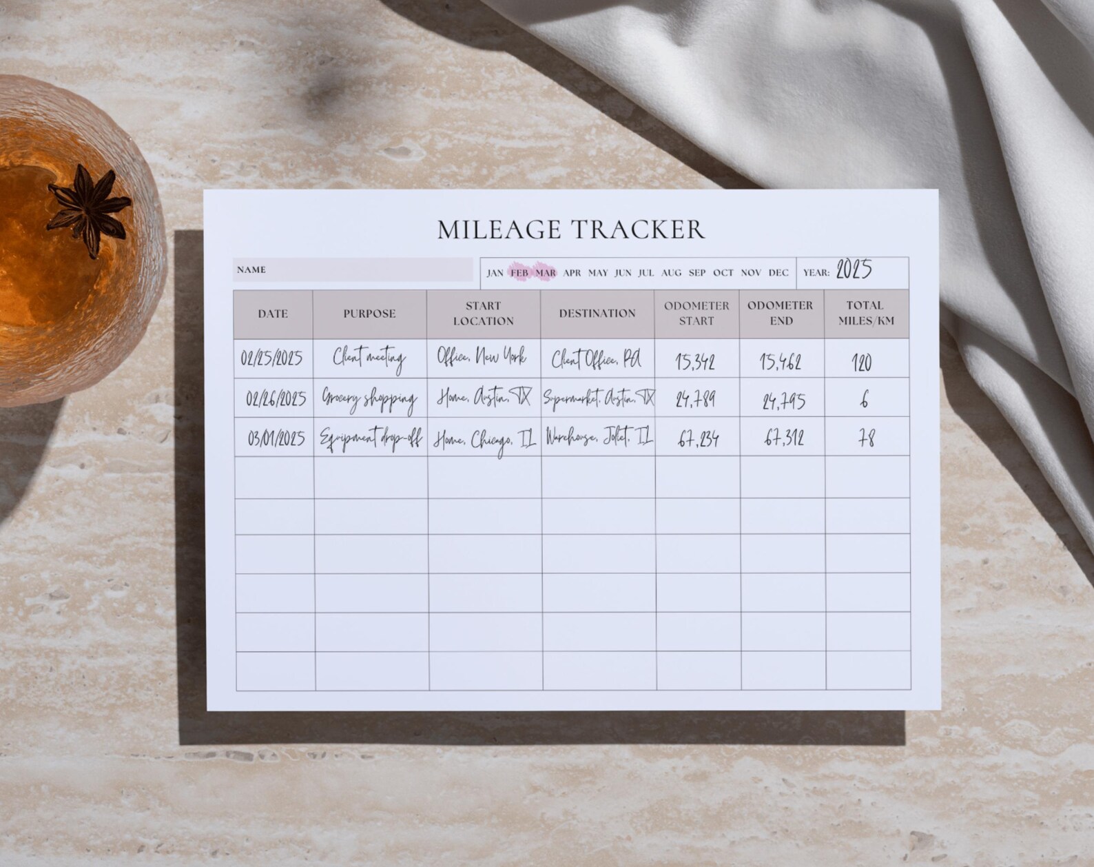 Mileage Tracker | Mileage Log | Mileage Planner | Perfect for Business ...