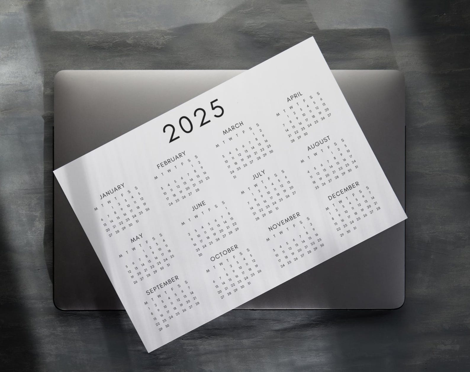 2025 Calendar | Single Page | 2025 Planner | Yearly Calendar | 2025 ...