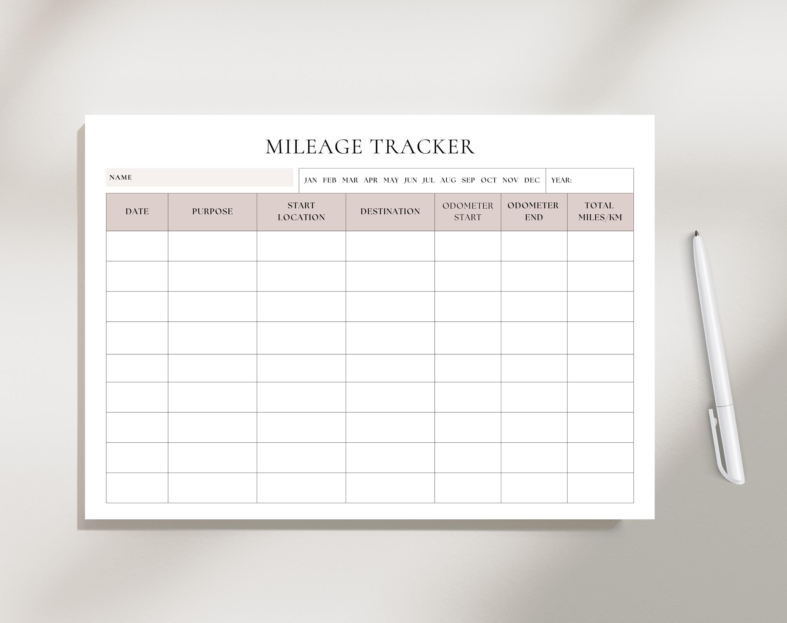 Mileage Tracker | Mileage Log | Mileage Planner | Perfect for Business ...