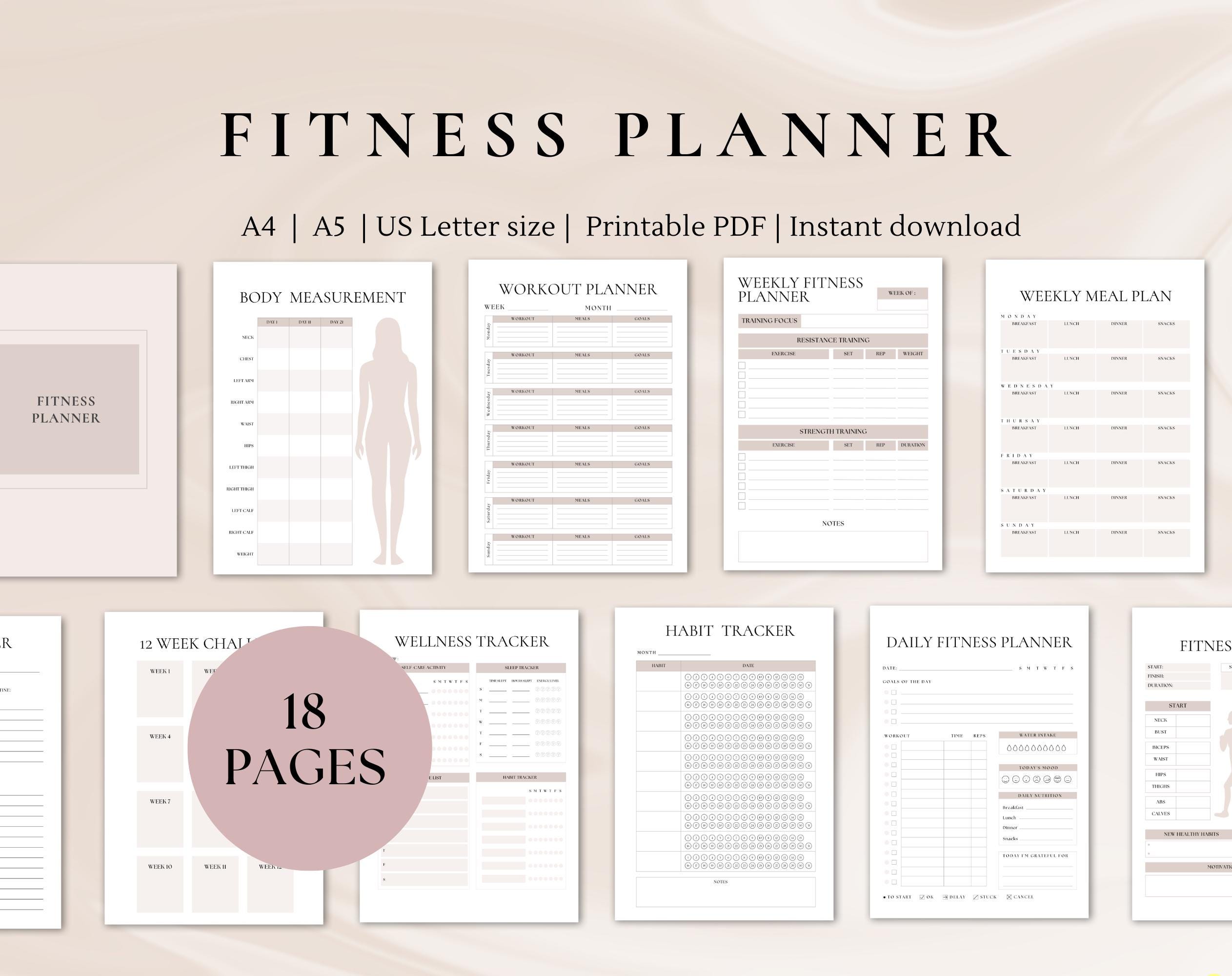 Fitness Planner | Fitness Tracker | Fitness Planner Printable | Fitness ...