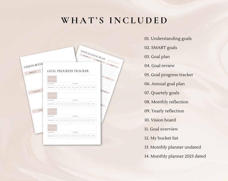 Goal Planner 2025 | Goal Planner | Quarterly Planner | Goal Tracker ...