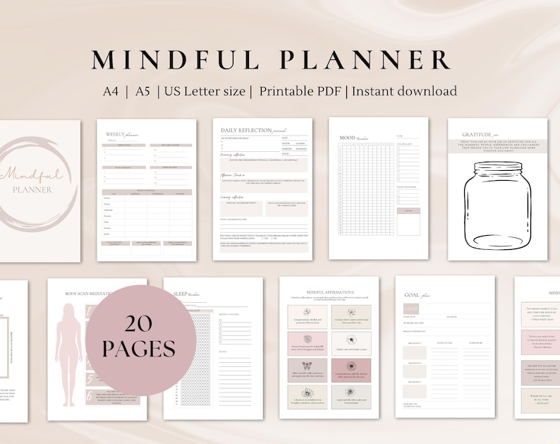 Mindfulness Planner - Printable Planner - Demure - Etsy