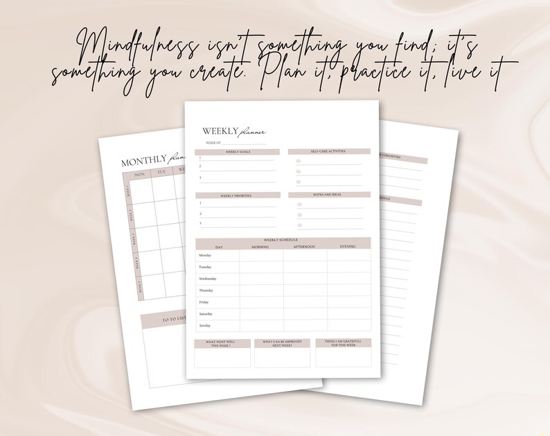 Mindfulness Planner - Printable Planner - Demure - Etsy