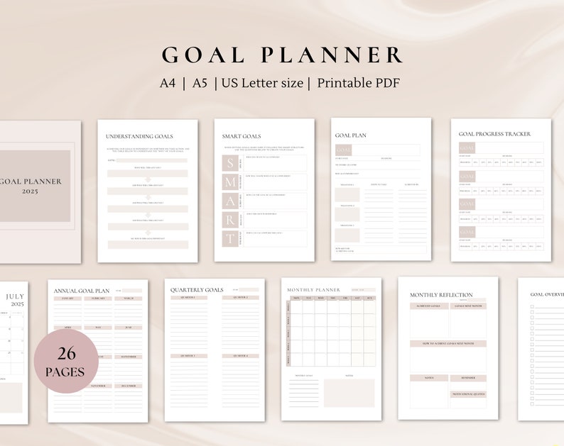 Goal Planner 2025 | Goal Planner | Quarterly Planner | Goal Tracker ...