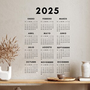 2025 Spanish Calendar PNG | Sublimation | Transparant Background ...