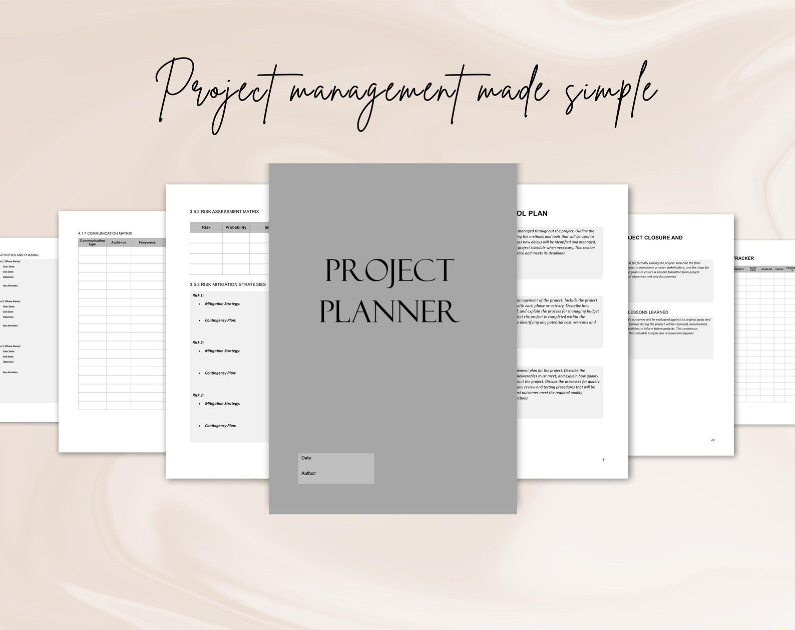 Minimalist Project Planner | Project Planner | Project Plan | Project ...