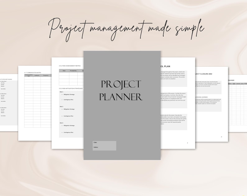 Minimalist Project Planner | Project Planner | Project Plan | Project ...