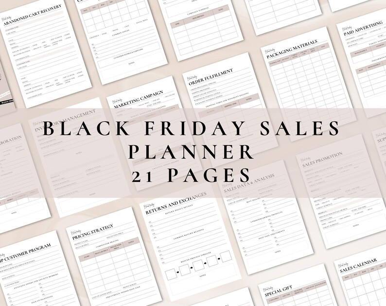 Black Friday Sales Planner | Black Friday Planner | Printable Planner ...