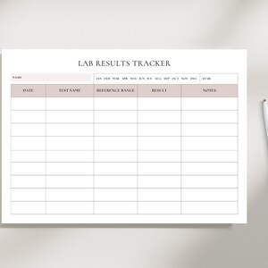 Lab Results Tracker | Lab Tracker | Lab Test Results Tracker ...