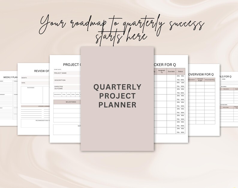 Quarterly Project Planner | Business Quarterly Planner | Project ...