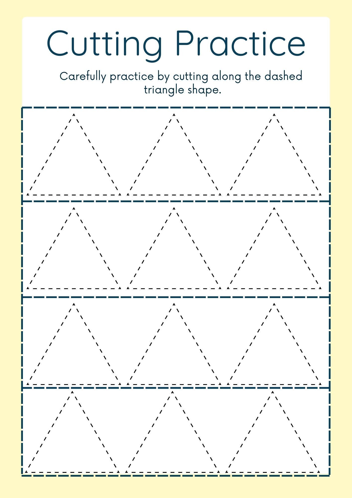 Cutting Practice Sheets Printable PDF Preschool Homeschool Scissor ...