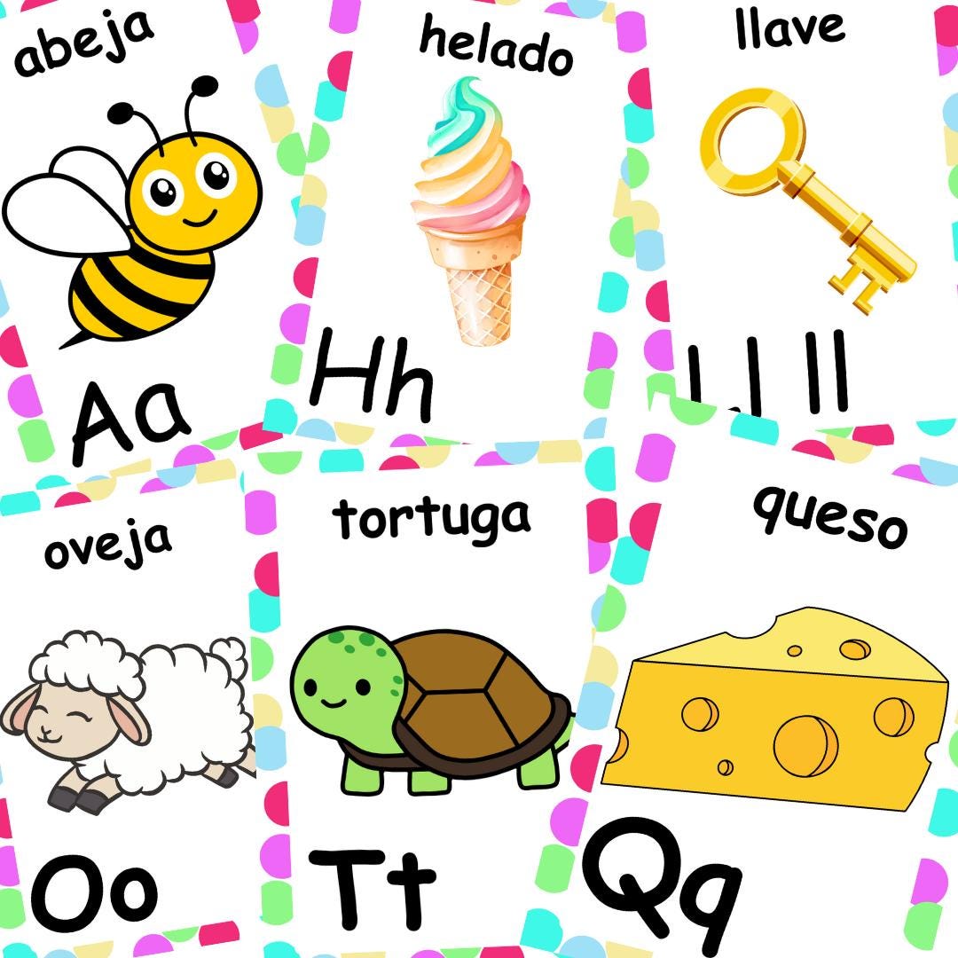 Alphabet Cards - Spanish (A4, A5 & A6 Flashcards) - Etsy