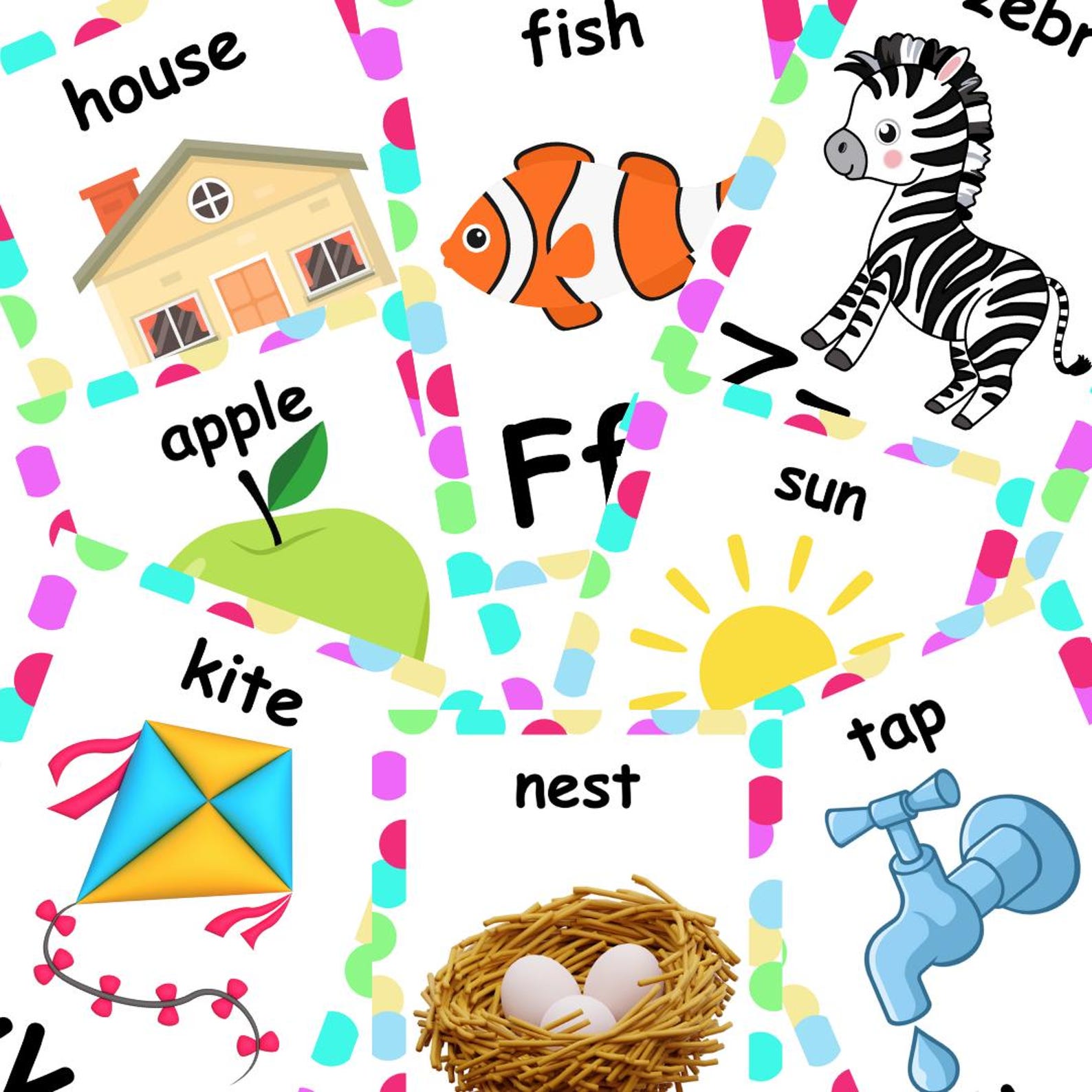 Alphabet Cards - English (A4, A5 & A6 Flashcards) - Etsy