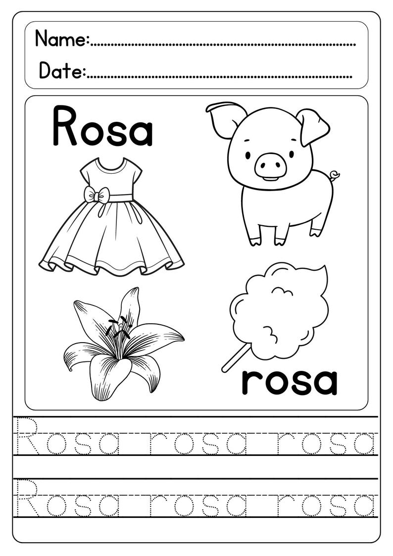 Colours & Shapes Worksheets - Spanish - Etsy
