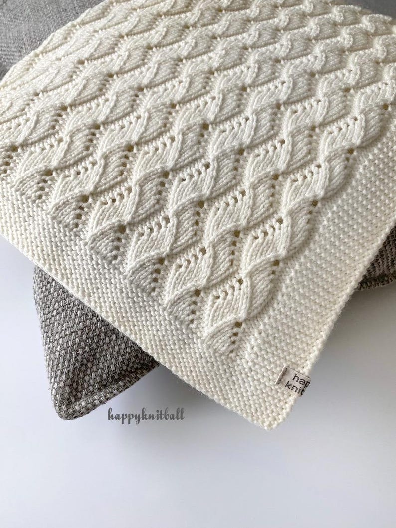 Cable Knit Baby Blanket Pattern: Chantelle Lace, DK Yarn (PDF Pattern ...