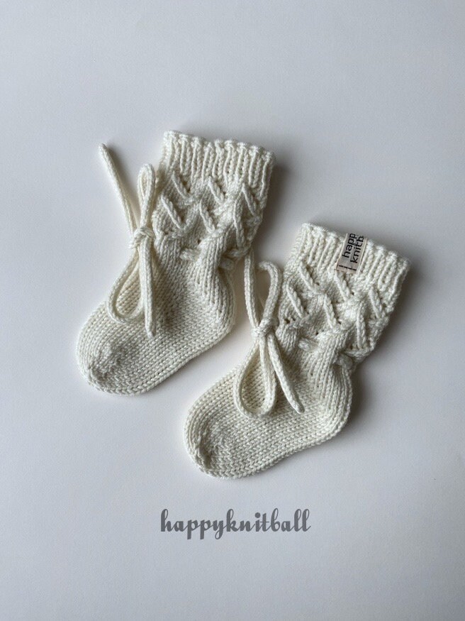 Baby Socks Knitting Pattern, Baby Socks With Lace Knitting Pattern ...