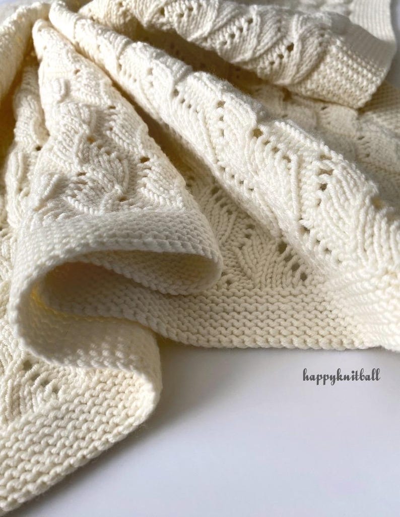 Cable Knit Baby Blanket Pattern: Chantelle Lace, DK Yarn (PDF Pattern ...