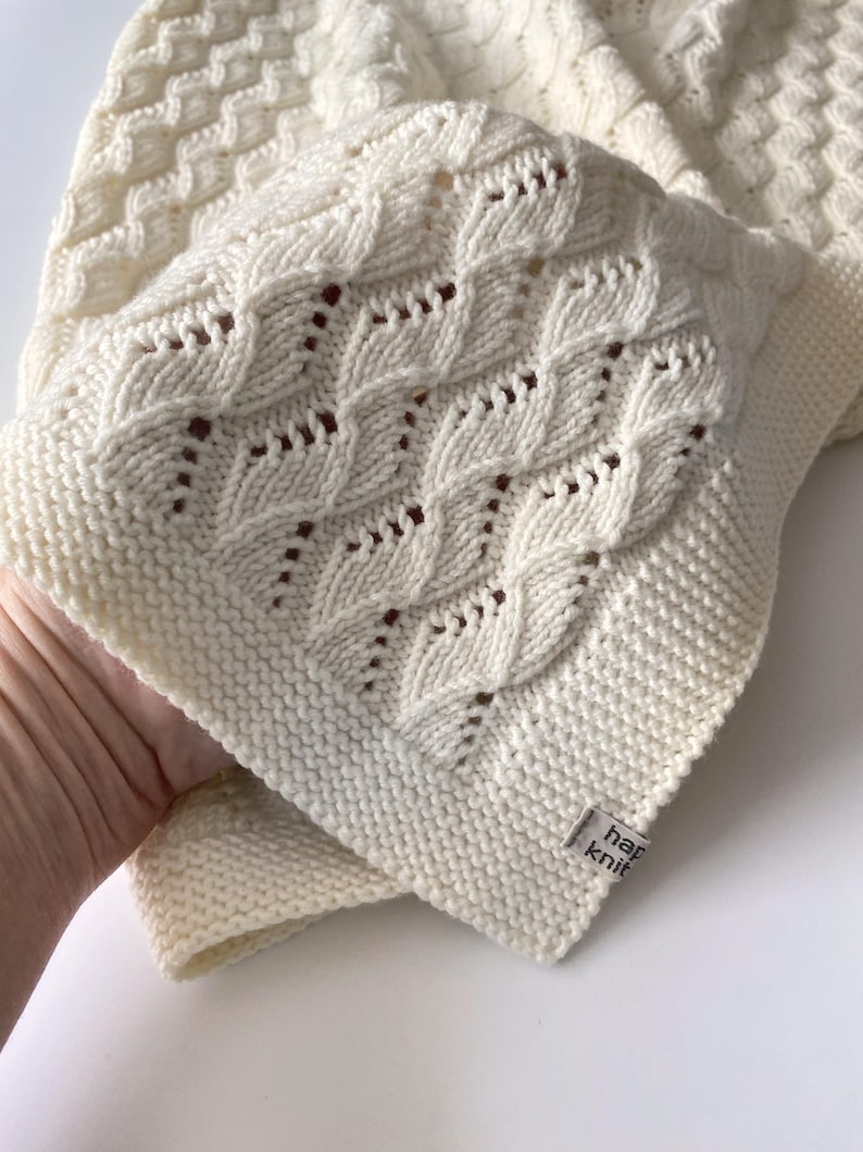 Cable Knit Baby Blanket Pattern: Chantelle Lace, DK Yarn (PDF Pattern ...