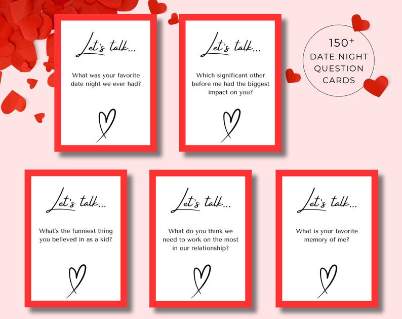 150+ Date Night Question Cards | Printable | Couples Questions ...