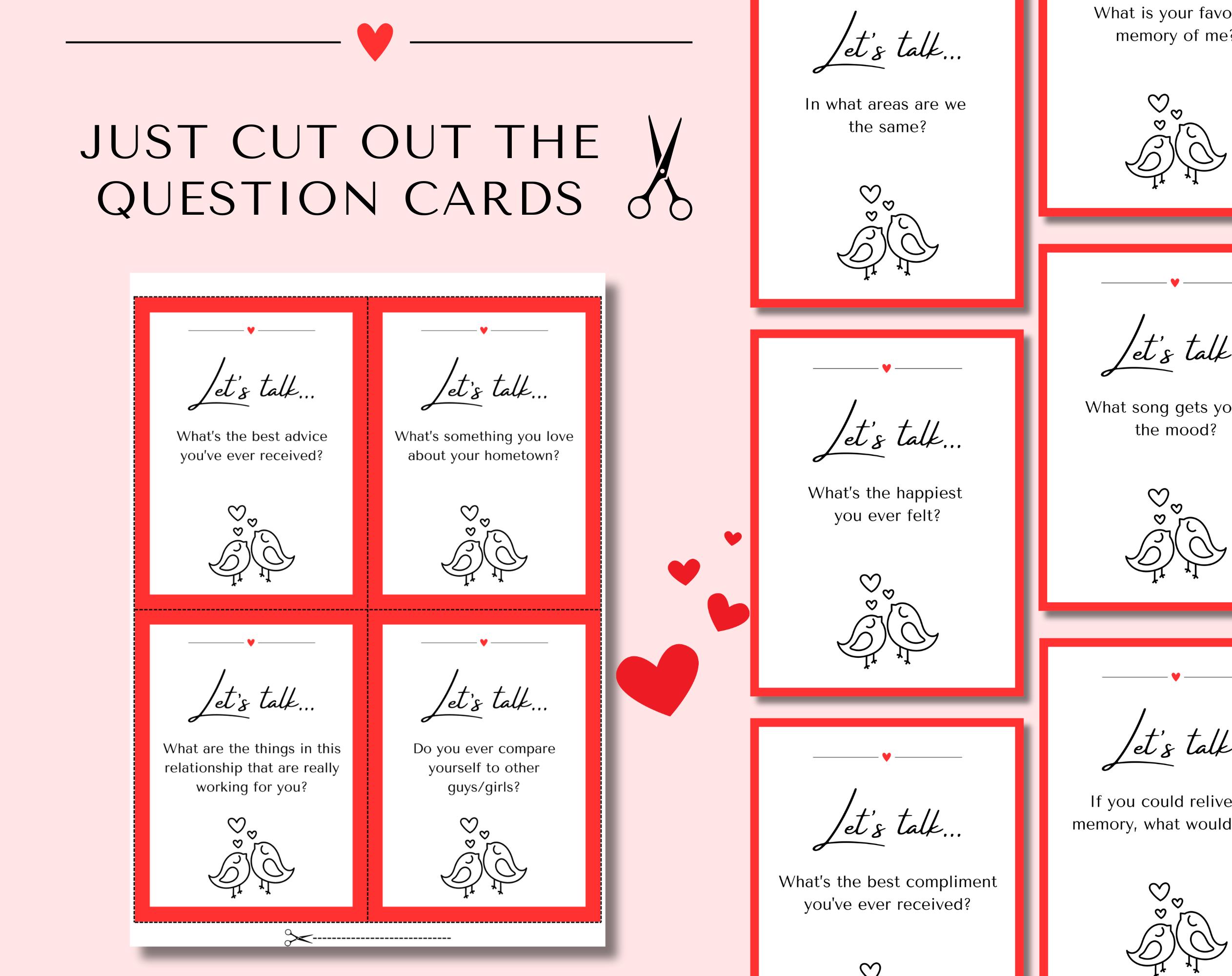 150 Date Night Question Cards Printable Couples Questions Conversation Starters Communication