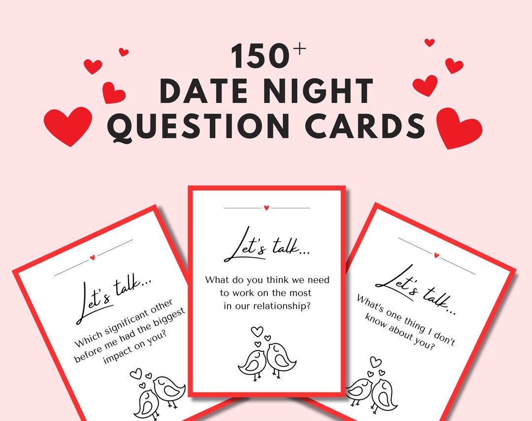 150 Date Night Question Cards Printable Couples Questions Conversation ...