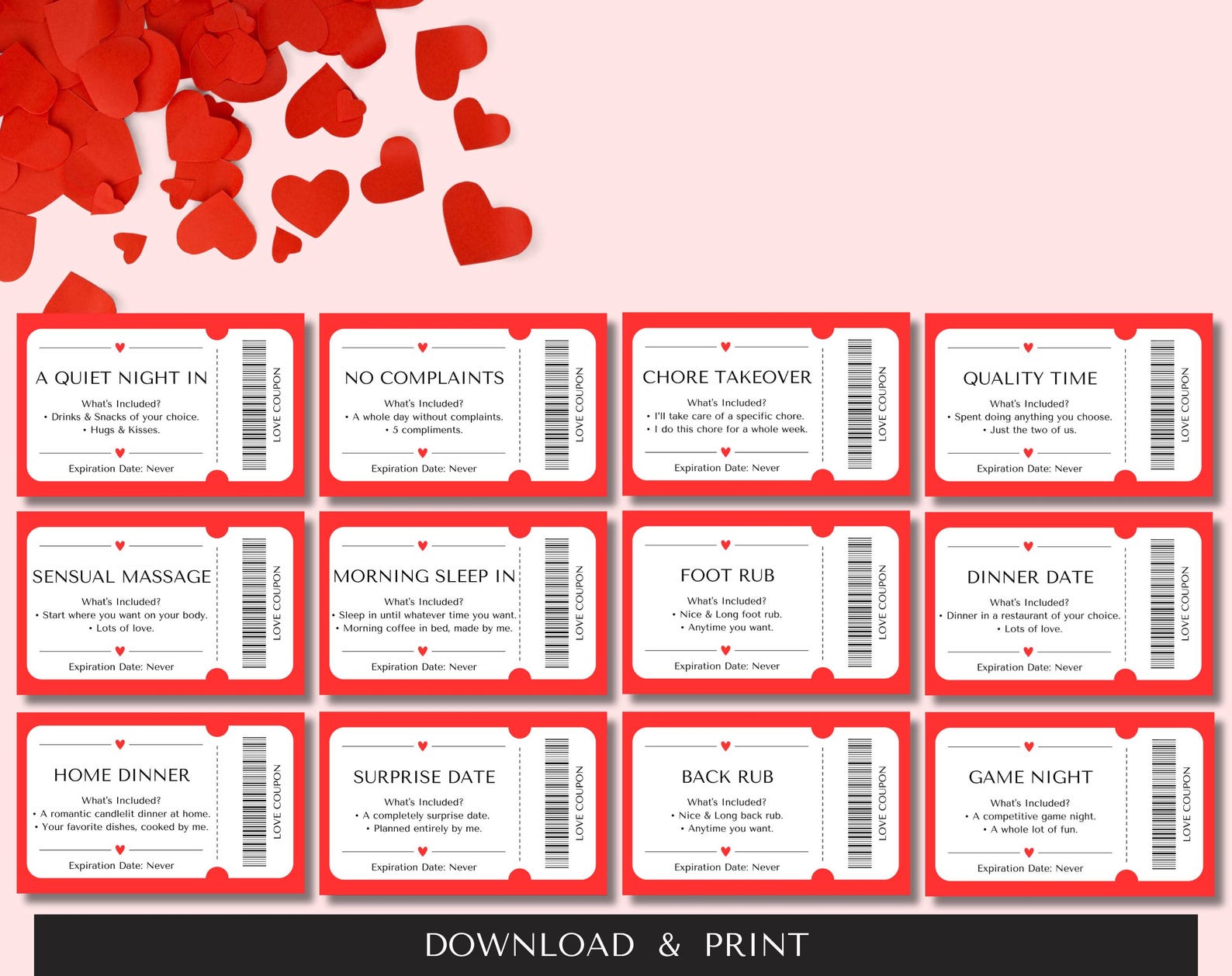 40 Love Coupons | Printable | Relationship Gifts | Date Night Idea ...