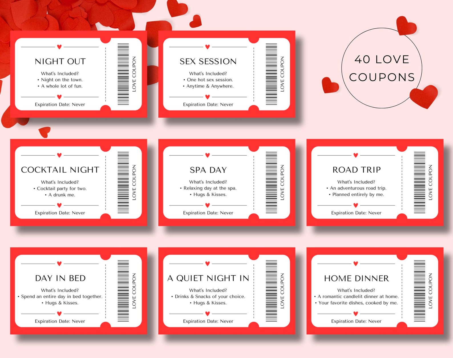 40 Love Coupons | Printable | Relationship Gifts | Date Night Idea ...