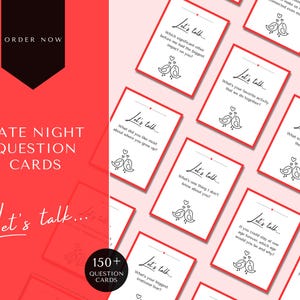 150 Date Night Question Cards Printable Couples Questions Conversation ...