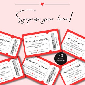 40 Love Coupons Printable Relationship Gifts Date Night Idea Valentines ...