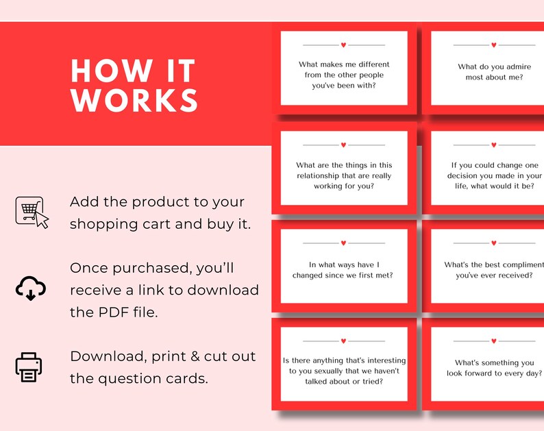 150+ Date Night Question Cards | Printable | Couples Questions ...