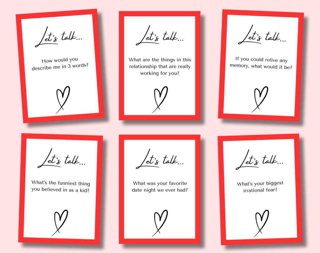 150+ Date Night Question Cards | Printable | Couples Questions ...