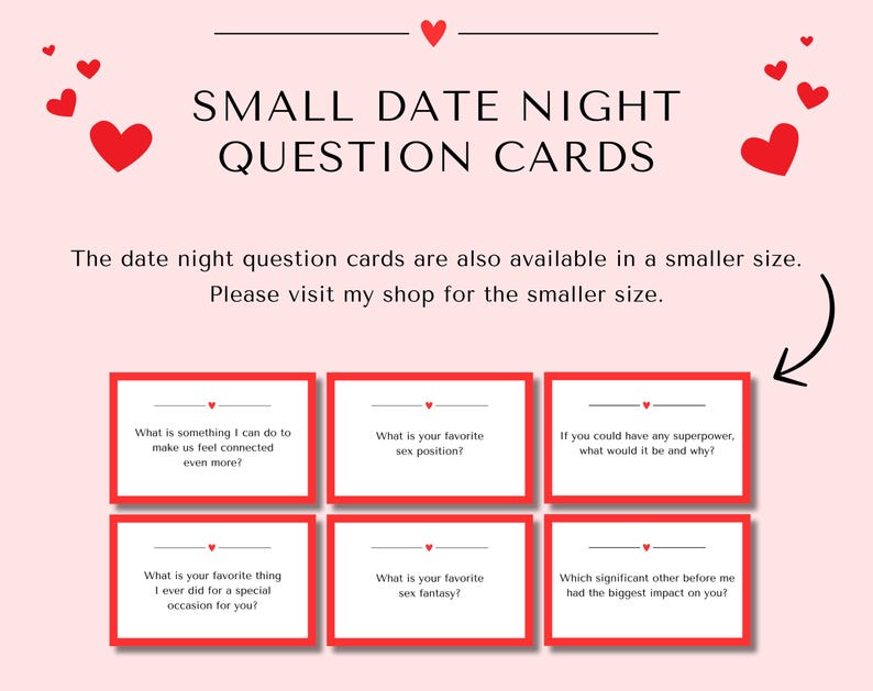 150 Date Night Question Cards Printable Couples Questions Conversation ...