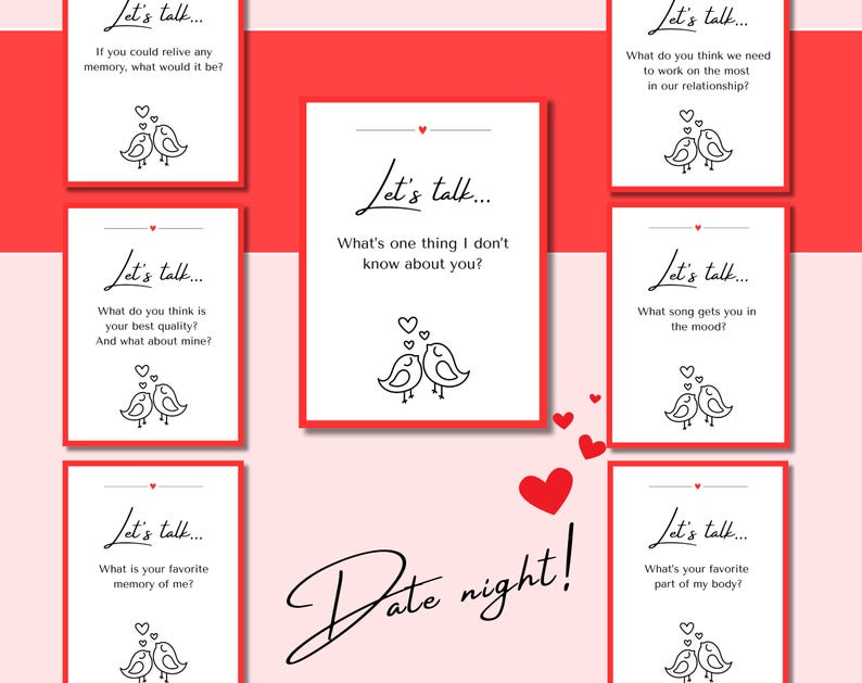 150 Date Night Question Cards Printable Couples Questions Conversation ...