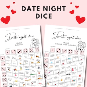 Date Night Dice Printable Relationship Gifts Date Night Ideas Valentine ...