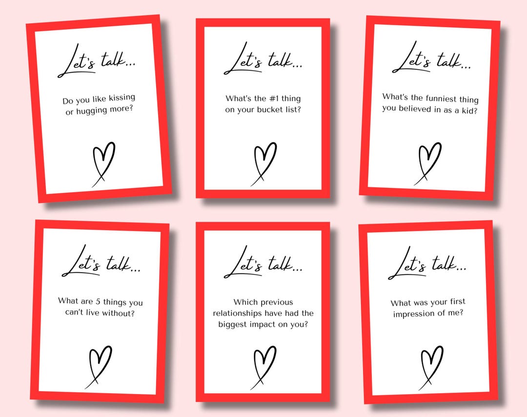 100 First Date Question Cards | Printable | Conversation Starters ...