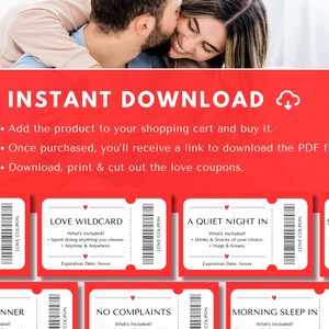 40 Love Coupons Printable Relationship Gifts Date Night Idea Valentines ...