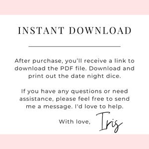 Date Night Dice | Printable | Relationship Gifts | Date Night Ideas ...