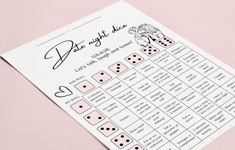 Date Night Dice | Printable | Relationship Gifts | Date Night Ideas ...