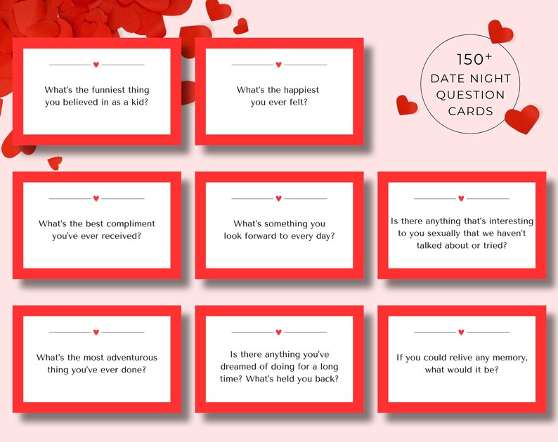 150+ Date Night Question Cards | Printable | Couples Questions ...