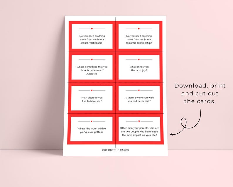 150+ Date Night Question Cards | Printable | Couples Questions ...