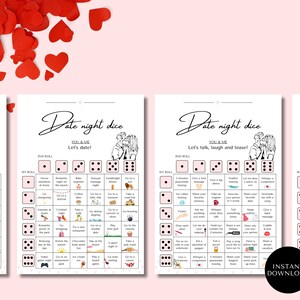 Date Night Dice | Printable | Relationship Gifts | Date Night Ideas ...