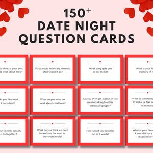 150 Date Night Question Cards Printable Couples Questions Conversation ...