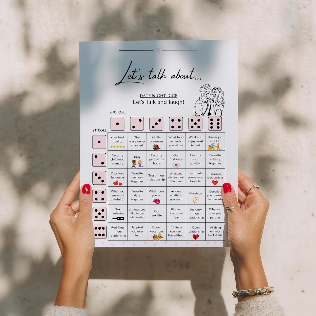 Date Night Dice | Printable | Date Night Conversation Starters Ideas ...