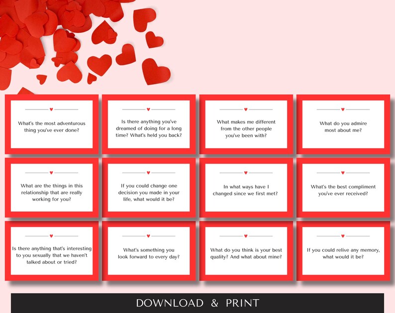 150 Date Night Question Cards Printable Couples Questions Conversation ...